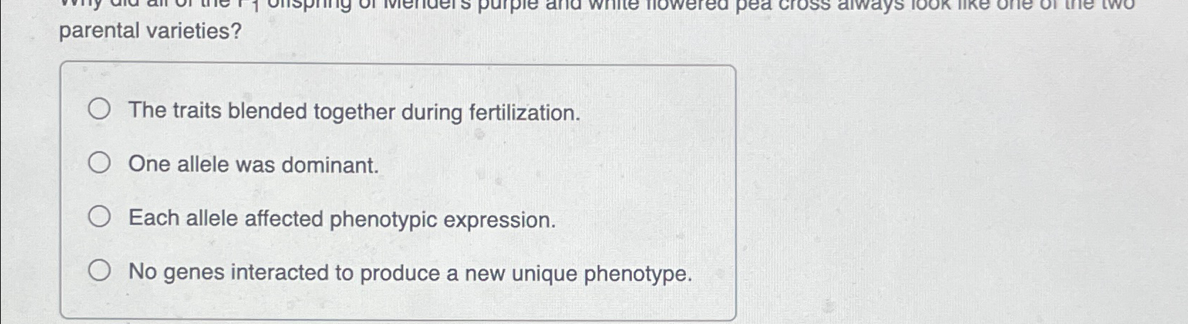 Solved parental varieties?The traits blended together during | Chegg.com