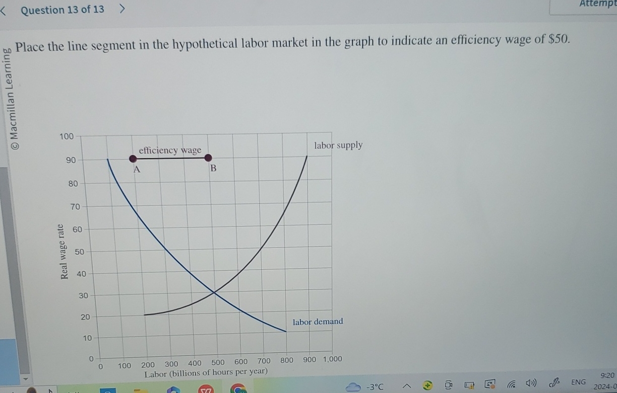 Solved Question 13 ﻿of 13AttemptPlace the line segment in | Chegg.com