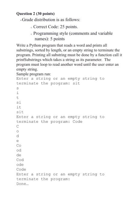 Solved Question 1 (30 points) - Grade distribution: - | Chegg.com