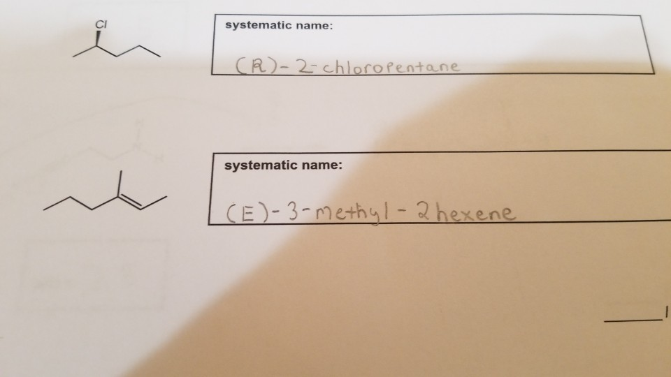 Solved systematic name: (R)-2-chloropentane systematic name: | Chegg.com