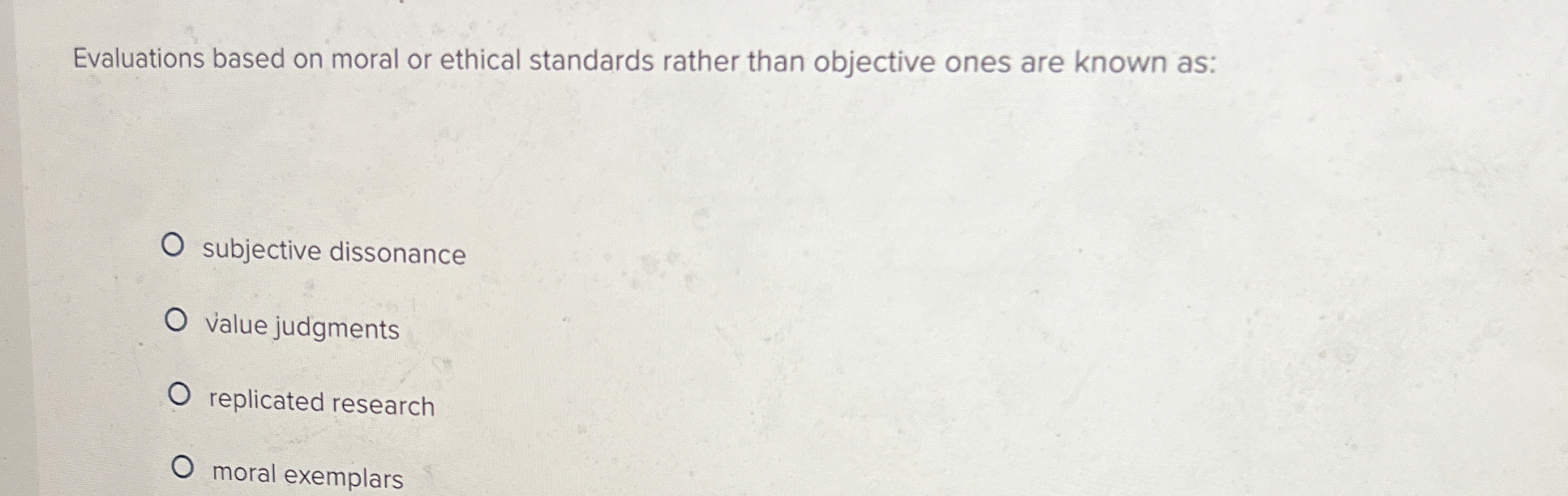 Solved Evaluations based on moral or ethical standards | Chegg.com
