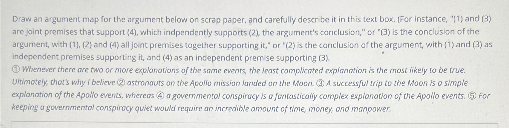 Solved Draw an argument map for the argument below on scrap | Chegg.com