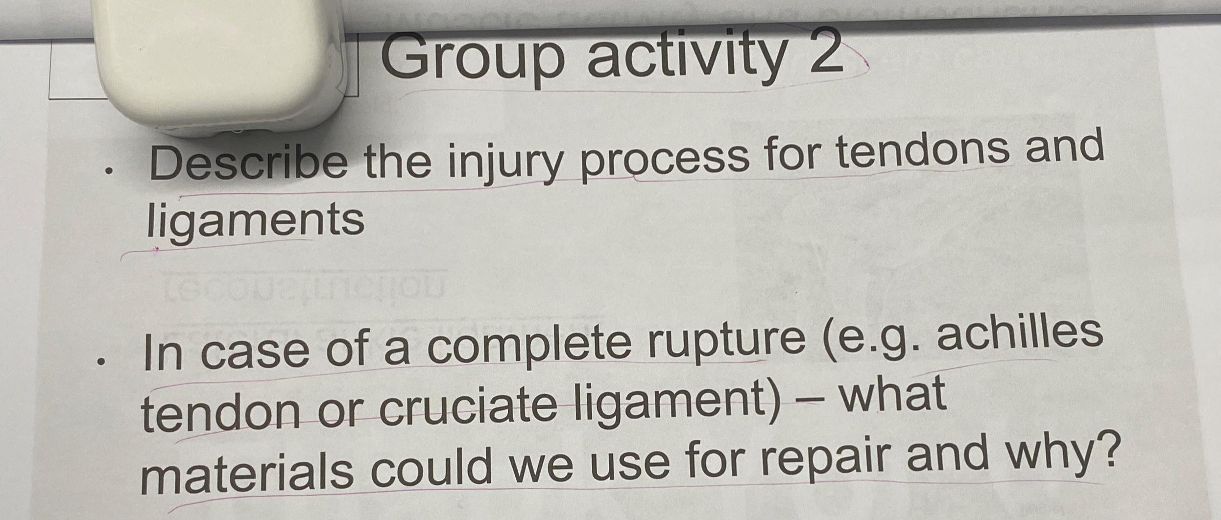 Solved Group activity 2Describe the injury process for | Chegg.com