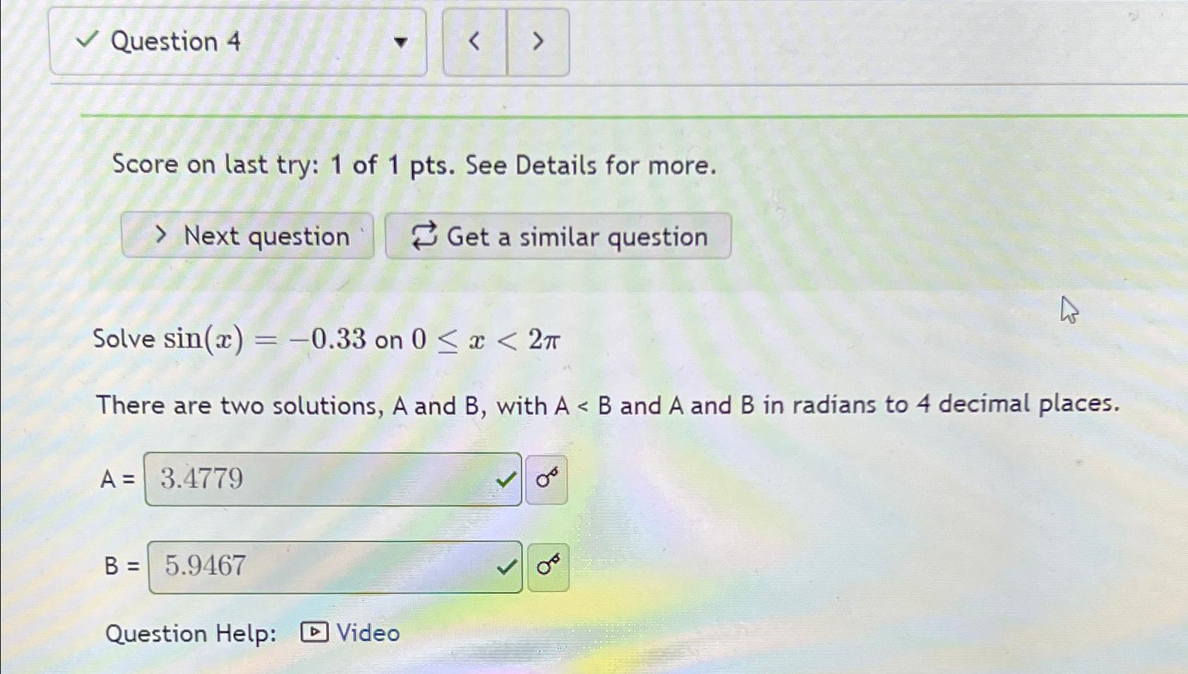 Solved Question 4score On Last Try 1 ﻿of 1 ﻿pts ﻿see