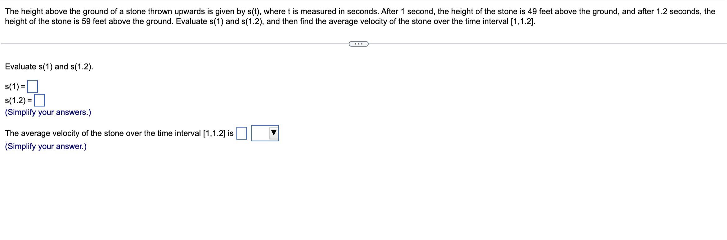 Solved height of the stone is 59 ﻿feet above the ground. | Chegg.com