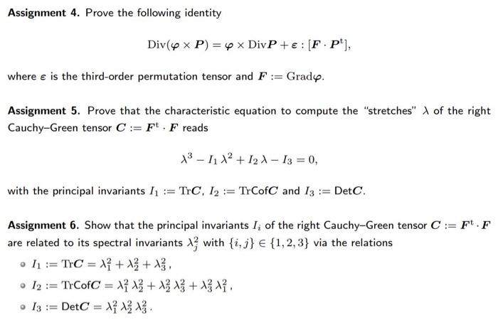 Assignment 4. Prove the following identity | Chegg.com