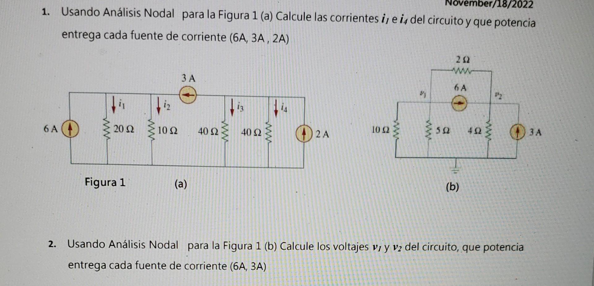 Solved 1. Using nodal analysis for Figure 1(a). Calculate | Chegg.com