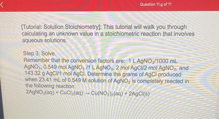 Solved [Tutorial: Solution Stoichiometry]: This tutorial | Chegg.com
