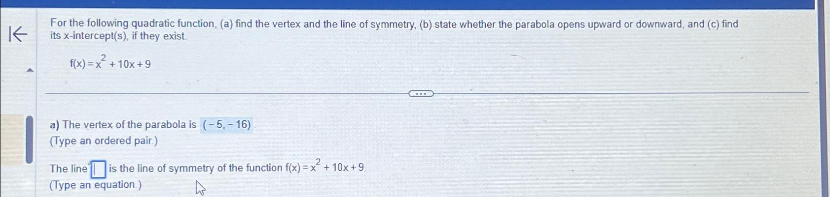 Solved For the following quadratic function, (a) ﻿find the | Chegg.com