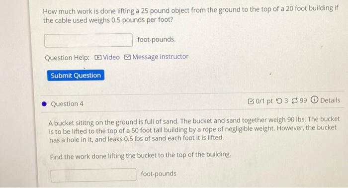 Solved How much work is done lifting a 25 pound object from | Chegg.com