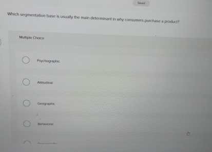 Solved SovedWhich segmentation base is usually the main | Chegg.com
