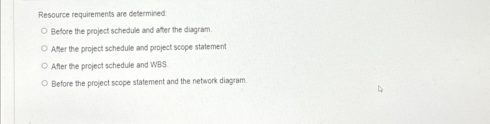 Solved Resource requirements are determined:Before the | Chegg.com