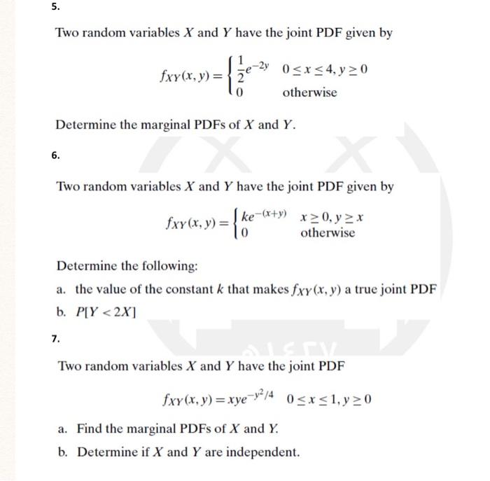 Solved Two random variables X and Y have the joint PDF given | Chegg.com