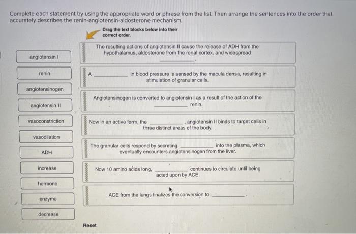 Solved Complete each statement by using the appropriate word | Chegg.com