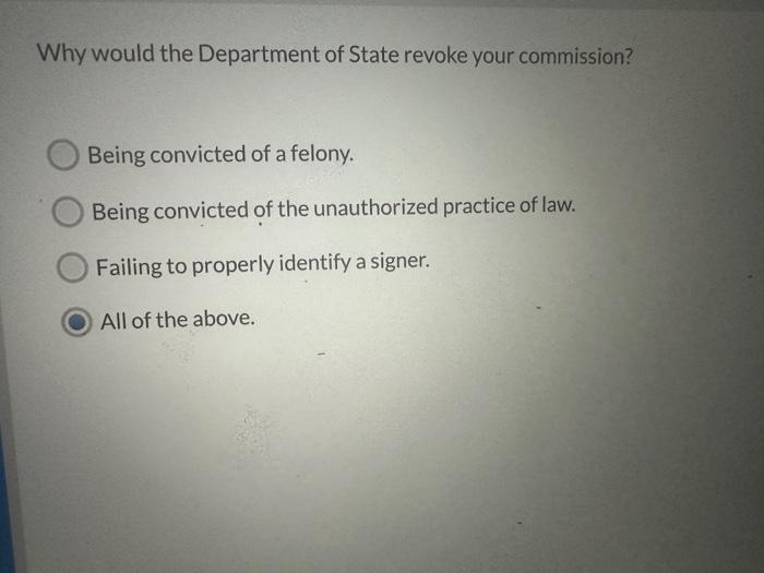 Solved Why would the Department of State revoke your | Chegg.com