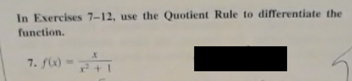 Solved In Exercises 7-12, use the Quotient Rule to | Chegg.com Solved In Exercises 7-12, use the Quotient Rule to | Chegg.com