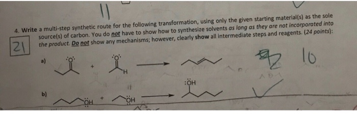 Solved 4. Write a multi-step synthetic route for the | Chegg.com