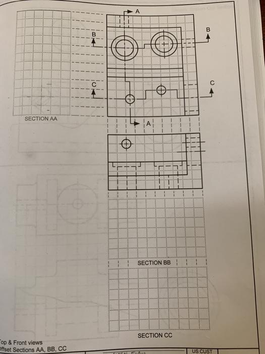 Solved -- A - B + 0 SECTION AA 4 1 1 A SECTION BB SECTION CC | Chegg.com