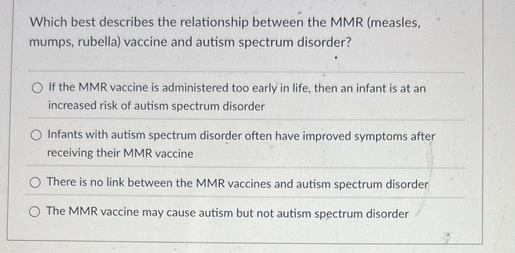 Solved Which best describes the relationship between the MMR | Chegg.com