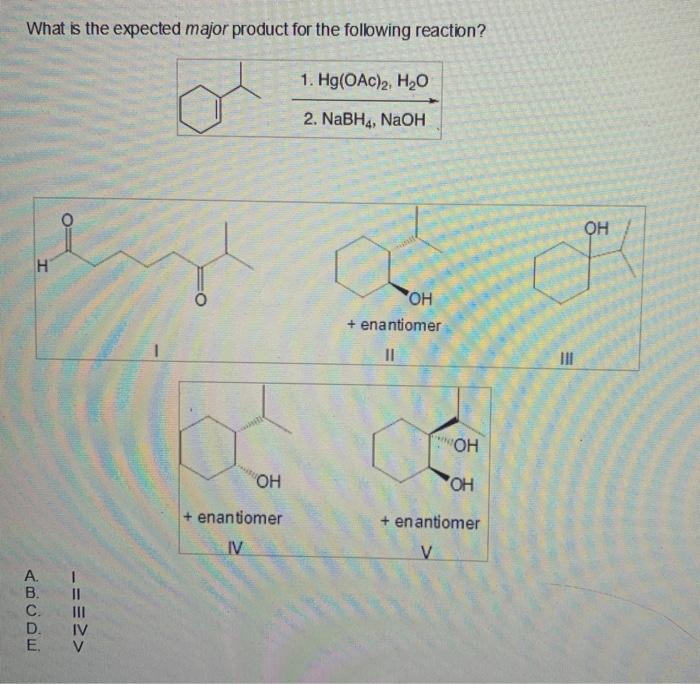 Solved What is the expected major product for the following | Chegg.com