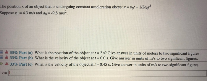 Solved The position x of an object that is undergoing | Chegg.com