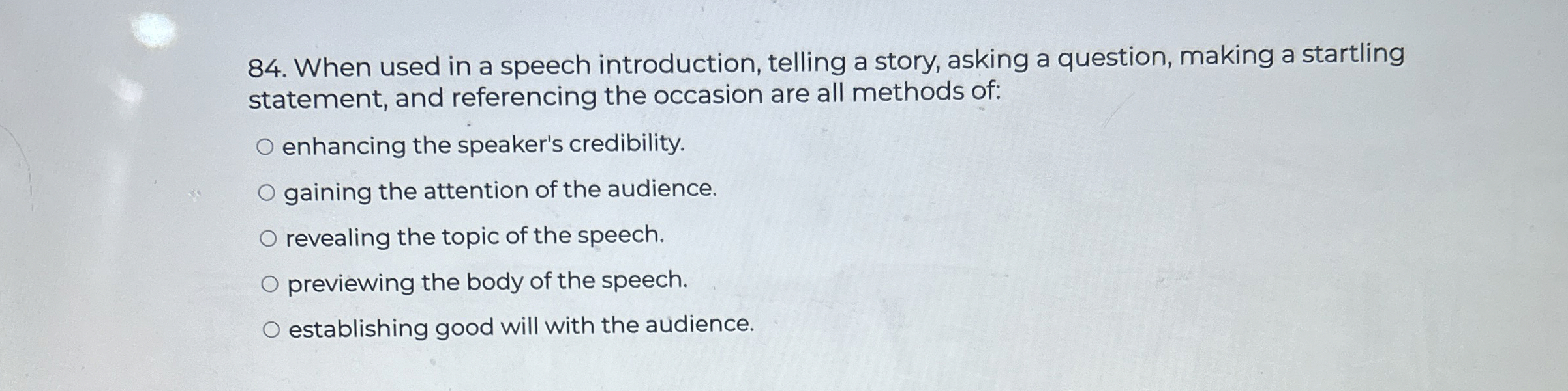 Solved When used in a speech introduction, telling a story, | Chegg.com