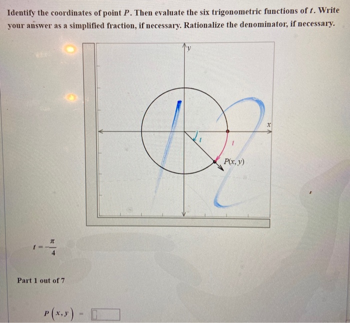 Solved Identify the coordinates of point P. Then evaluate | Chegg.com