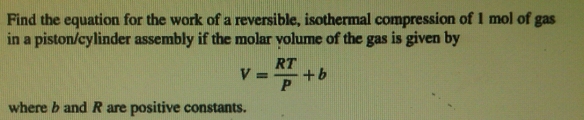Solved Find the equation for the work of the reversible, | Chegg.com
