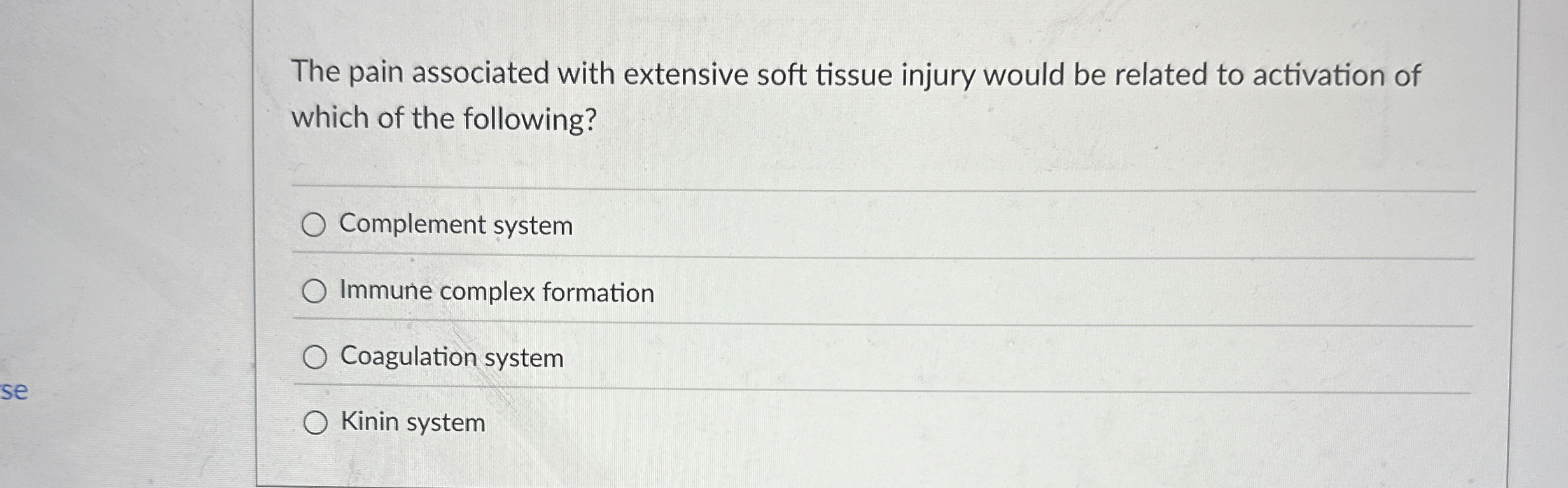Solved The pain associated with extensive soft tissue injury | Chegg.com