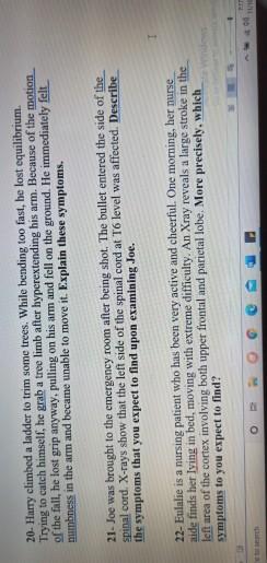 Solved 20- Harry climbed a ladder to trim some trees. While | Chegg.com