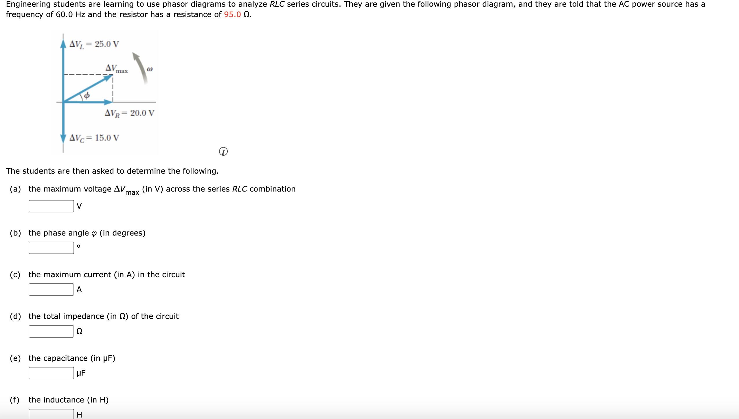 Solved Engineering students are learning to use phasor | Chegg.com