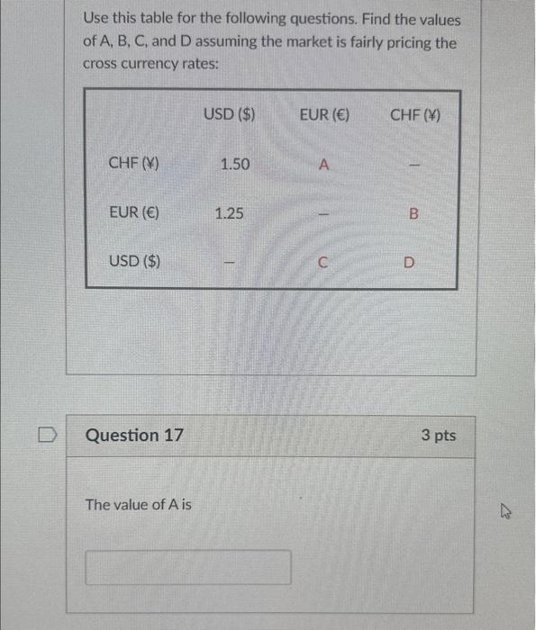 Solved Use this table for the following questions. Find the | Chegg.com