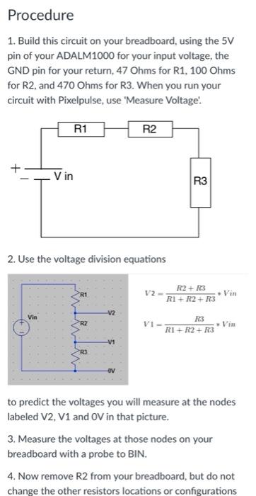 Solved Procedure 1. Build this circuit on your breadboard, | Chegg.com
