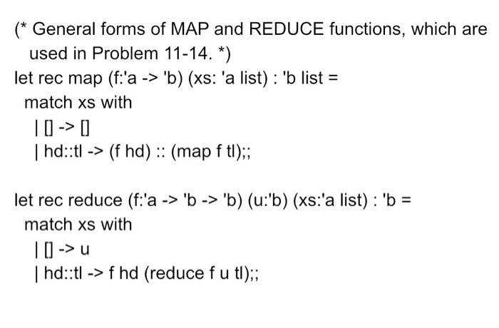 (* General forms of MAP and REDUCE functions, which | Chegg.com