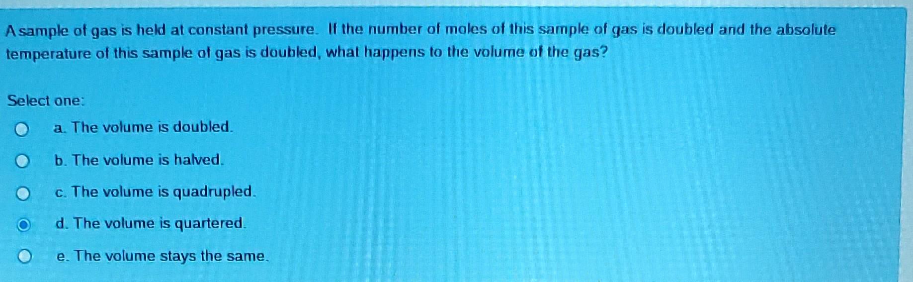 Solved A sample of gas is held at constant volume. If the | Chegg.com