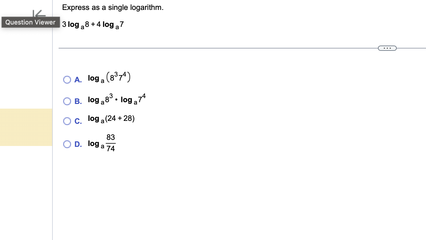 Solved Express as a single logarithm. | Chegg.com