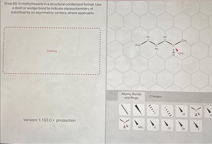 Solved Draw (S)-3-methylhexane in a structural condensed | Chegg.com