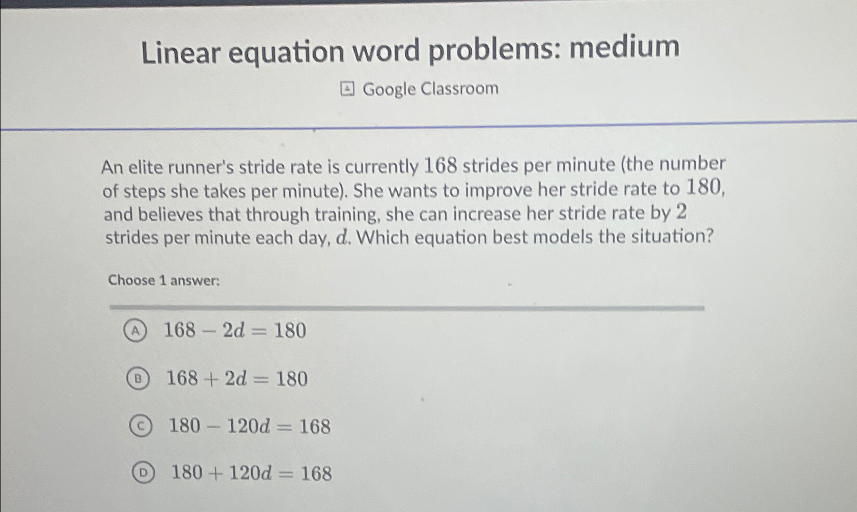 Solved Linear equation word problems: mediumGoogle | Chegg.com