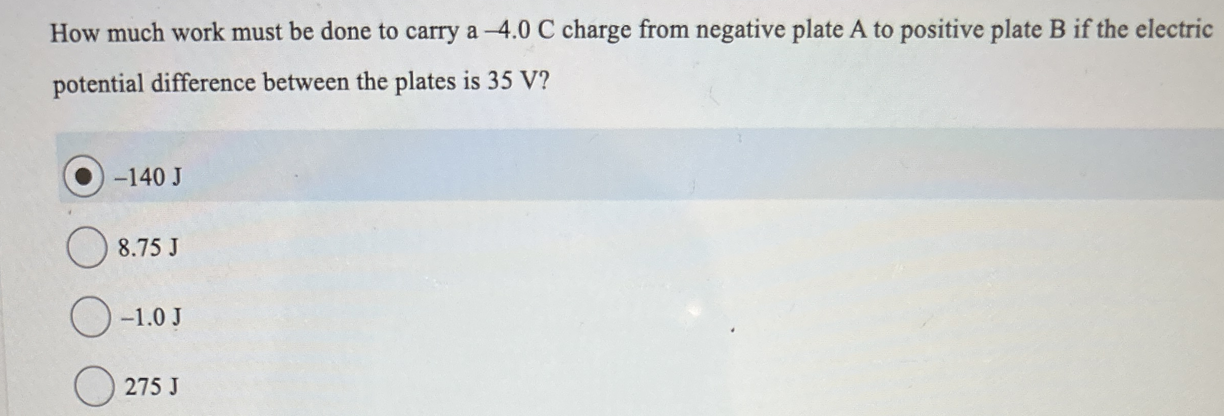 Solved How much work must be done to carry a -4.0 ﻿C charge | Chegg.com