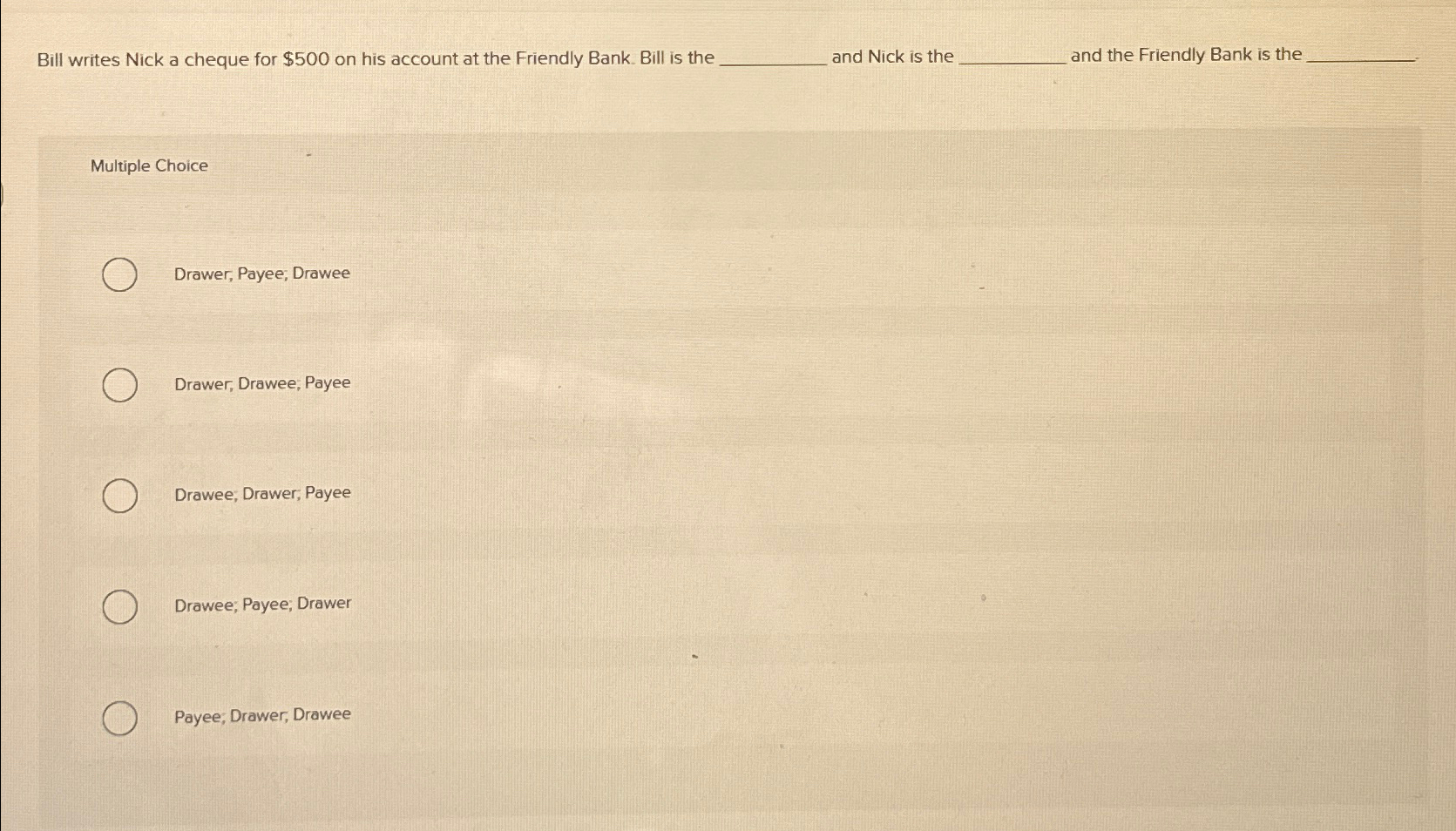 Solved Bill writes Nick a cheque for $500 ﻿on his account at | Chegg.com