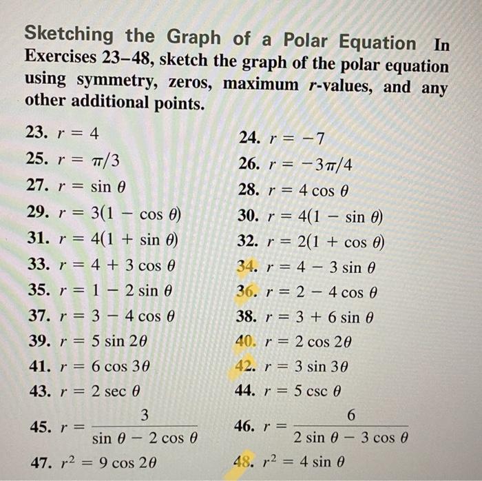 Solved = = = = - Sketching the Graph of a Polar Equation In | Chegg.com