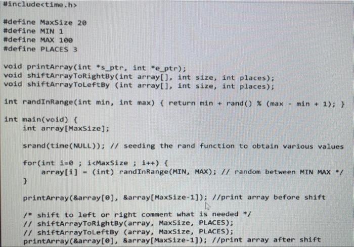 Solved Task 1.1: Define the function: void printArray(int | Chegg.com