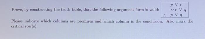 Solved рут Prove, by constructing the truth table, that the | Chegg.com