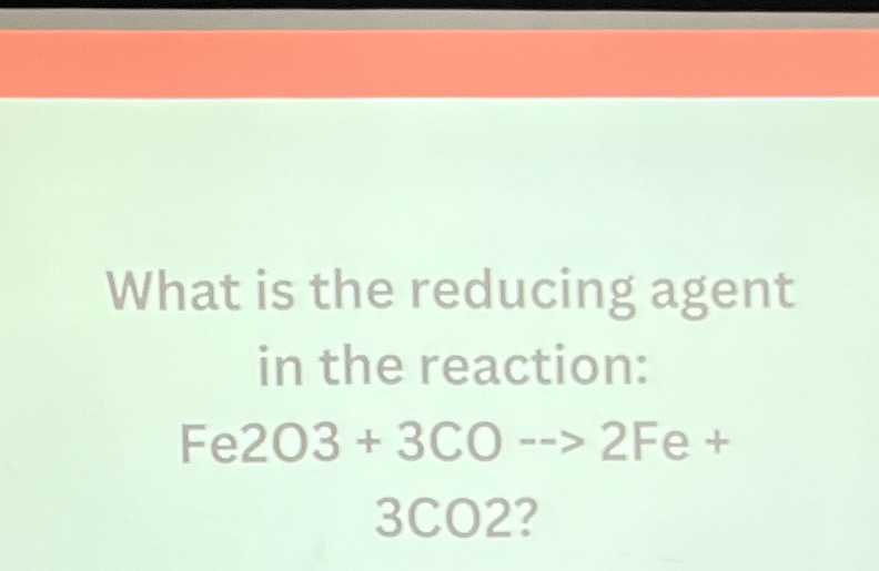 Solved What is the reducing agent in the | Chegg.com