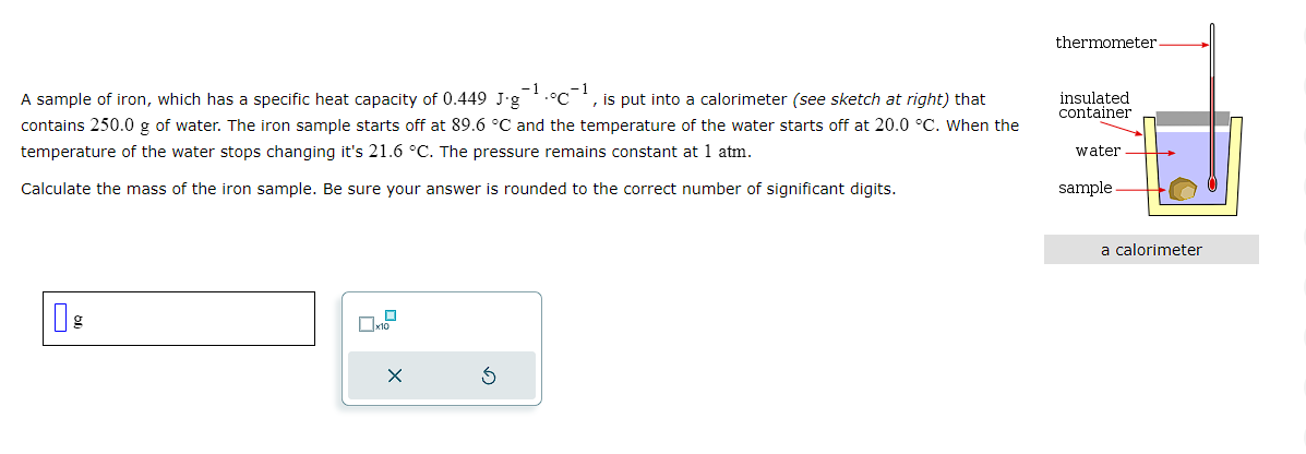 Solved A sample of iron, which has a specific heat capacity | Chegg.com