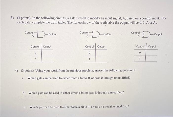 Solved 3) (3 points) In the following circuits, a gate is | Chegg.com