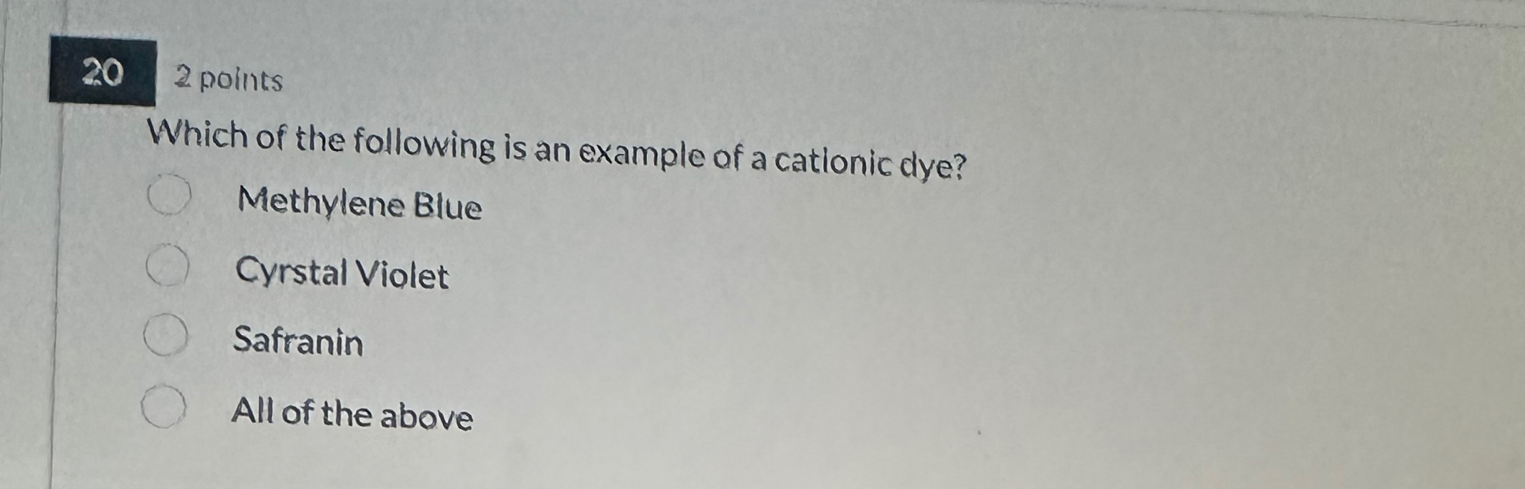 Solved 202 ﻿pointsWhich of the following is an example of a | Chegg.com