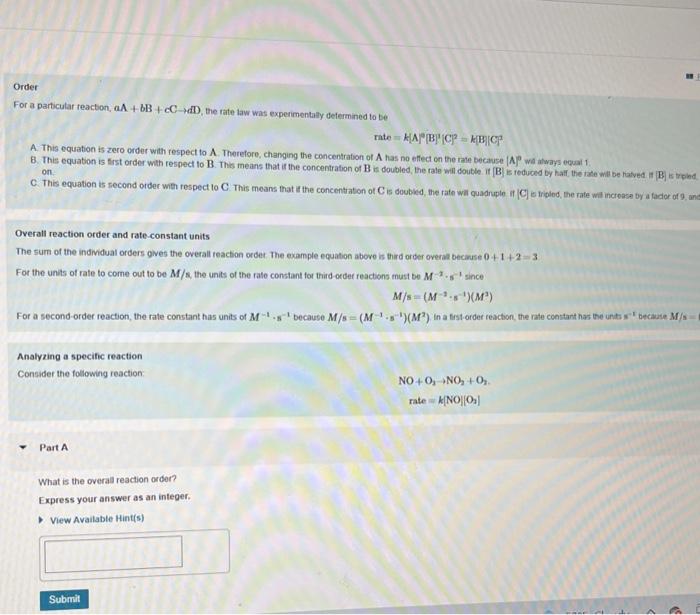 Solved Learning Goat: To understand reaction order and rate | Chegg.com