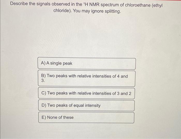 Solved Describe the signals observed in the 1H NMR spectrum | Chegg.com