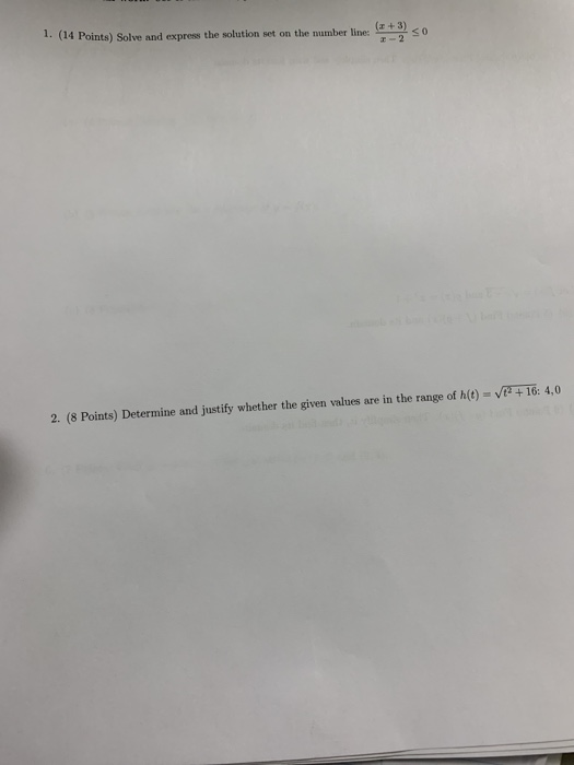Solved 1. (14 Points) Solve and express the solution set on | Chegg.com